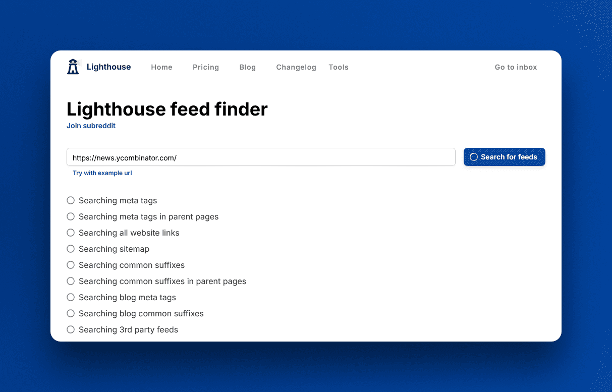 Lighthouse - Inbox Zero for RSS Feeds